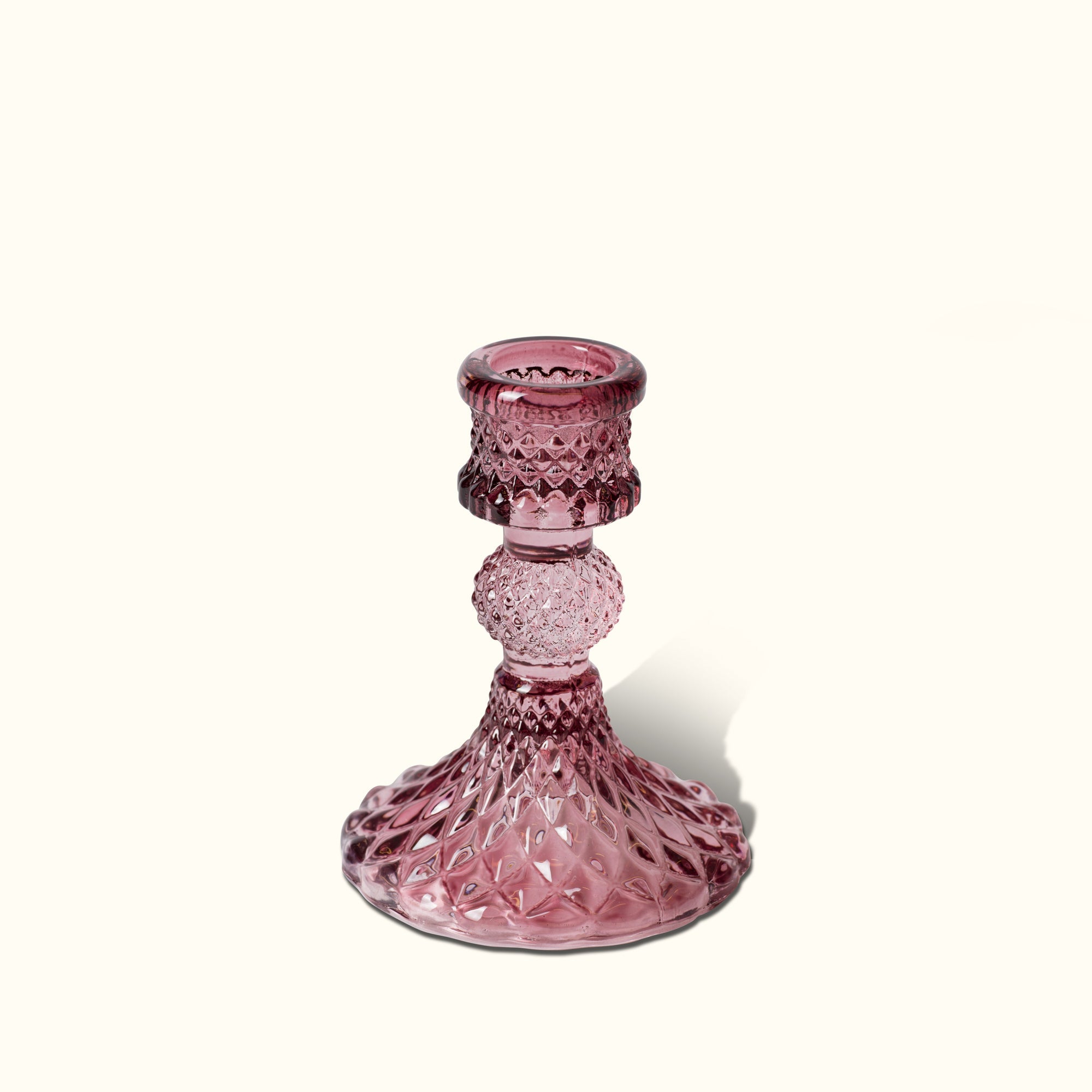 Amethyst Glass Candlestick Holder - Novenary